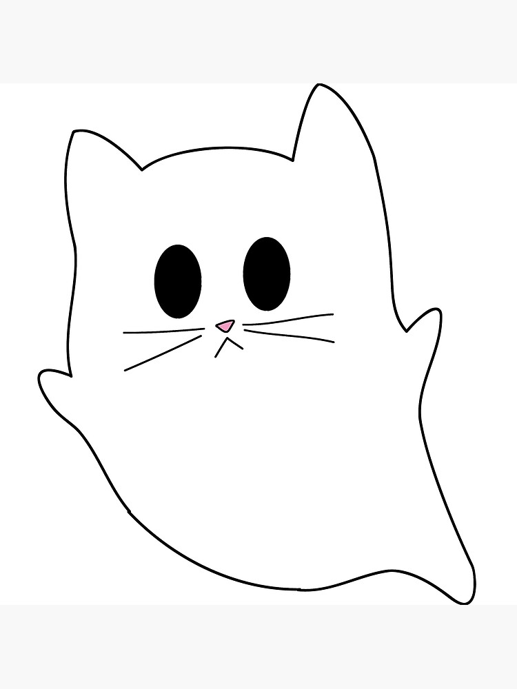 "Spooky Cute Ghost Cat" Poster for Sale by ECMazurDesign | Redbubble