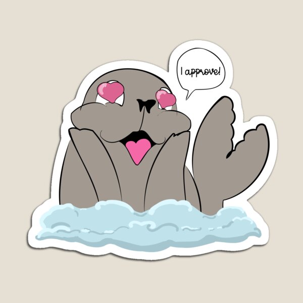 "Cute Seal Of Approval with Hearts" Magnet for Sale by Punderstandable ...