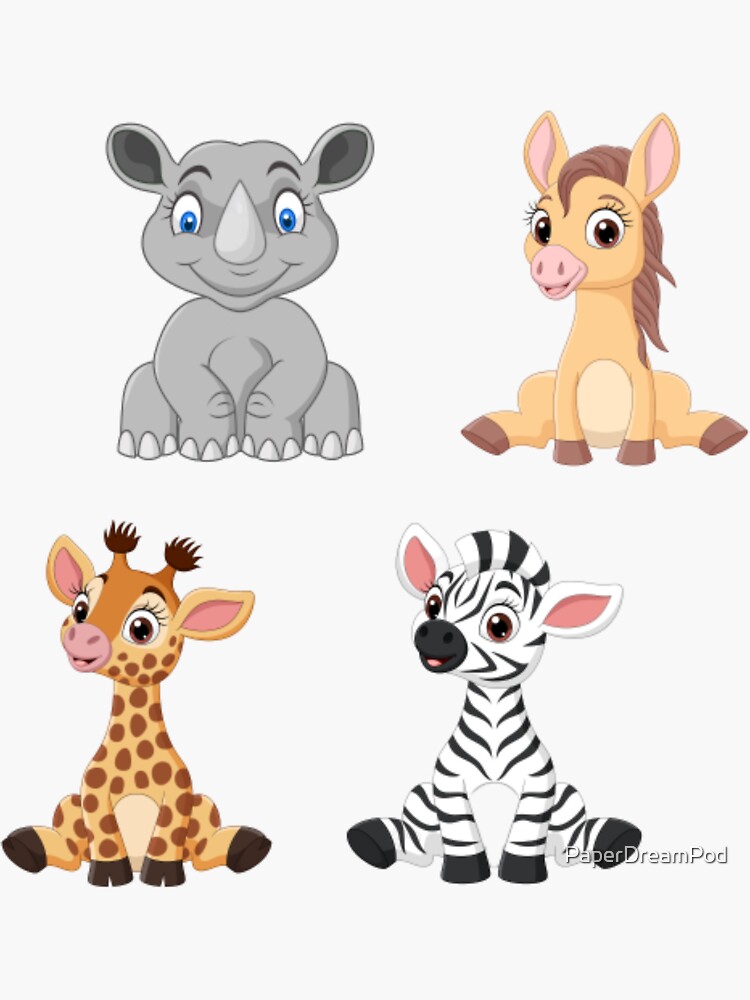 "Sticker Pack Zoo Friends" Sticker by PaperDreamPod | Redbubble