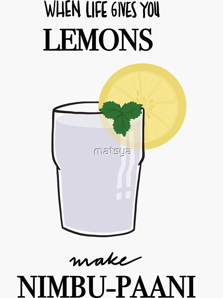 "Nimbu-paani" Sticker by matsya | Redbubble