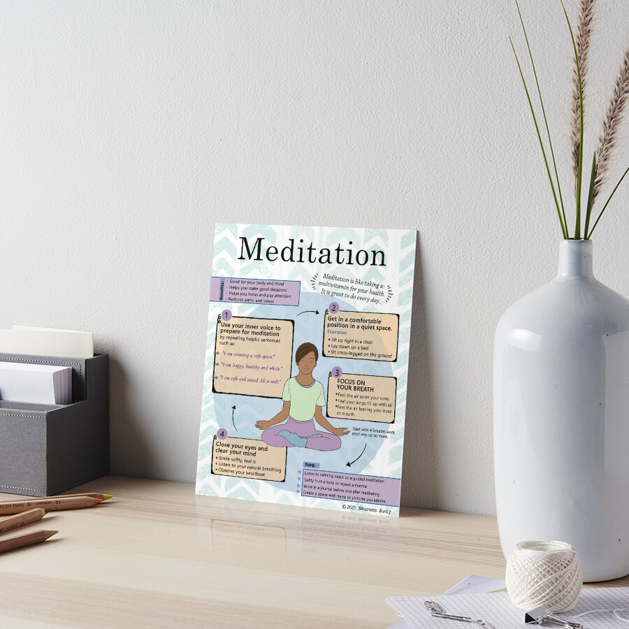"Meditation for Kids - Self Care - Mindfulness Poster" Poster for Sale ...