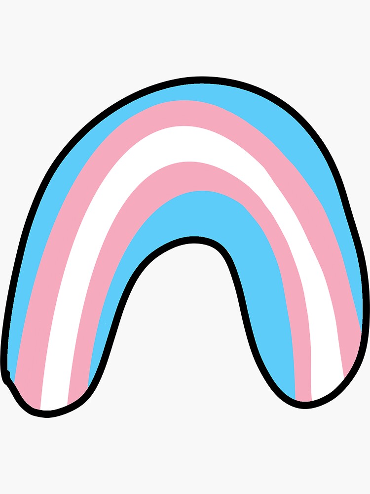 "Hand drawn Trans Rainbow" Sticker for Sale by kaijubluue | Redbubble