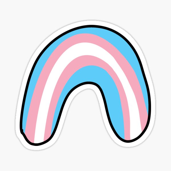 "Hand drawn Trans Rainbow" Sticker for Sale by kaijubluue | Redbubble