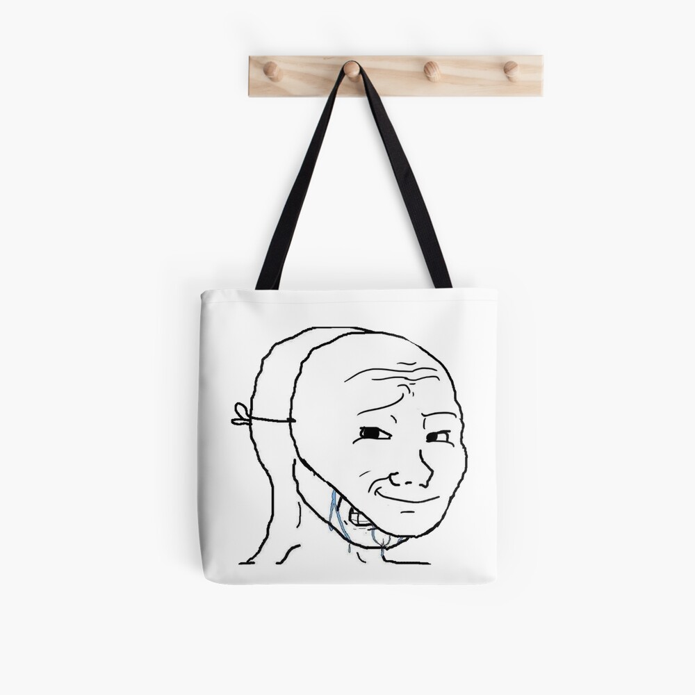 "smug but crying inside wojak mask meme" Tote Bag for Sale by zetaexe ...