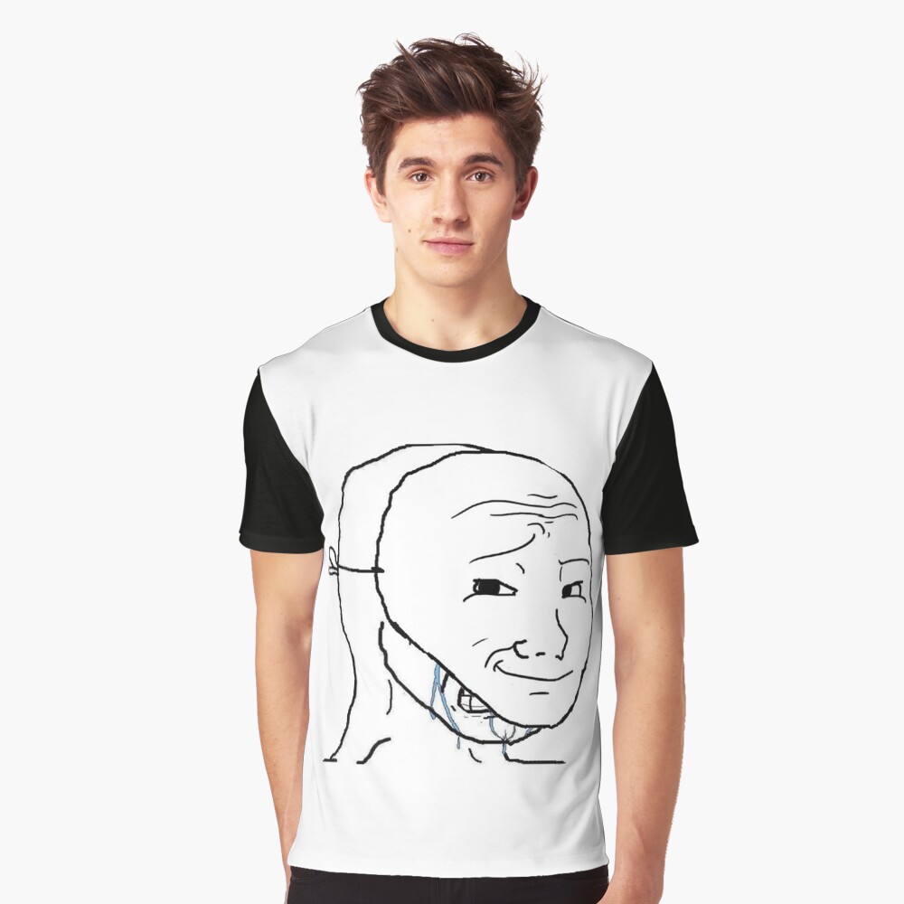 "smug but crying inside wojak mask meme" Art Board Print for Sale by ...