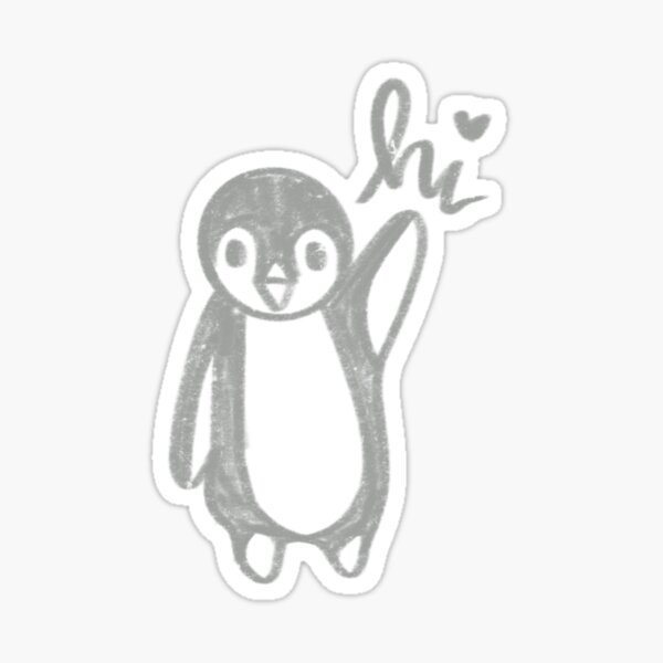 "cute waving penguin" Sticker for Sale by jordanisabel | Redbubble