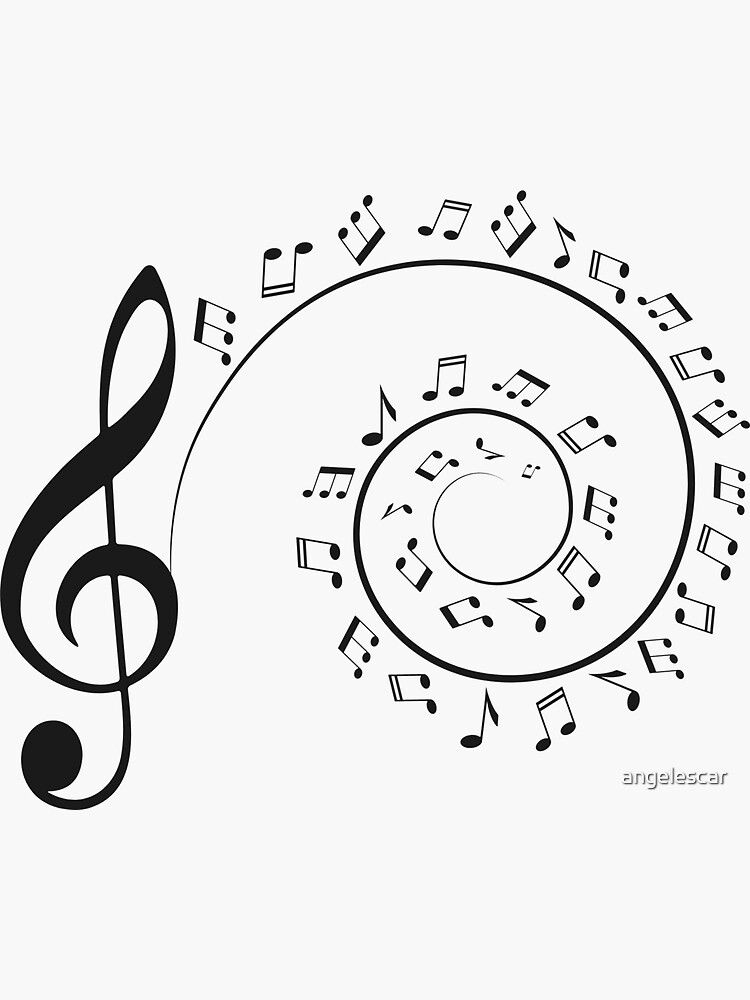 "SOL KEY WITH DIFFERENT MUSICAL NOTES" Sticker for Sale by angelescar ...