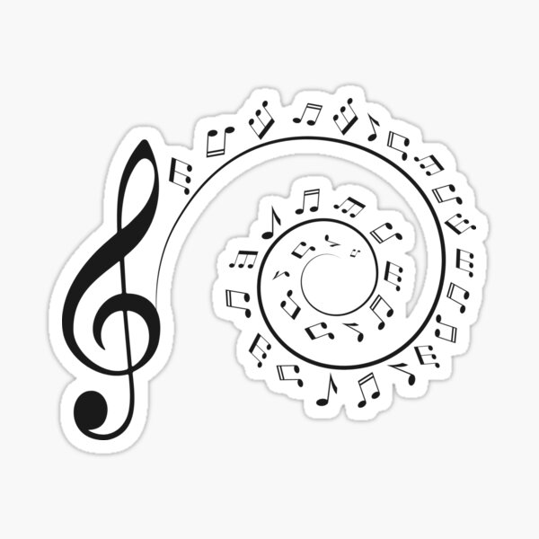 "SOL KEY WITH DIFFERENT MUSICAL NOTES" Sticker for Sale by angelescar ...