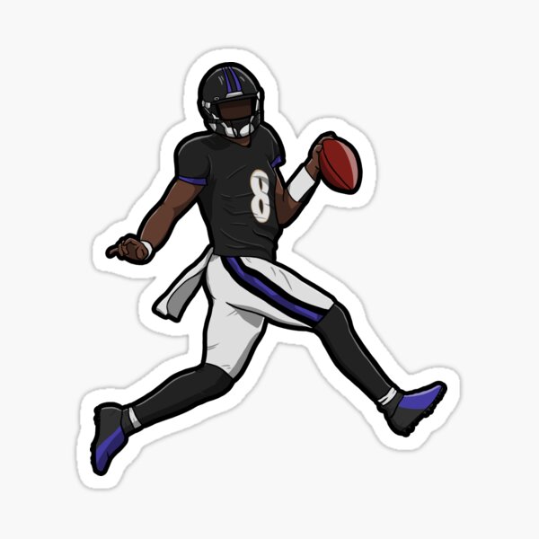 Pegatina «Lamar Jackson corriendo Touch Down» de nadiartwork | Redbubble