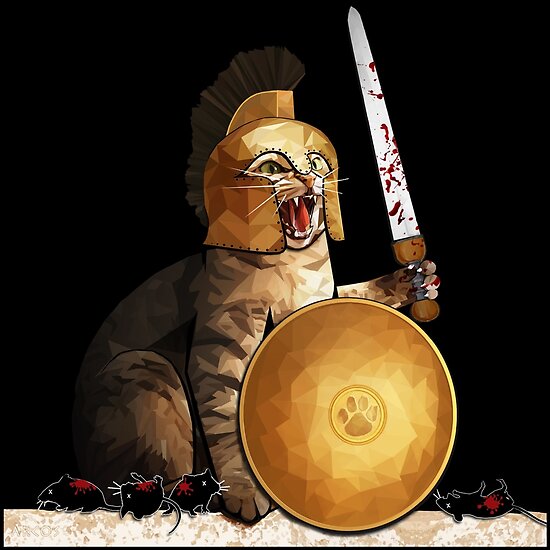 "Spartan cat" Poster by Cristianvan | Redbubble