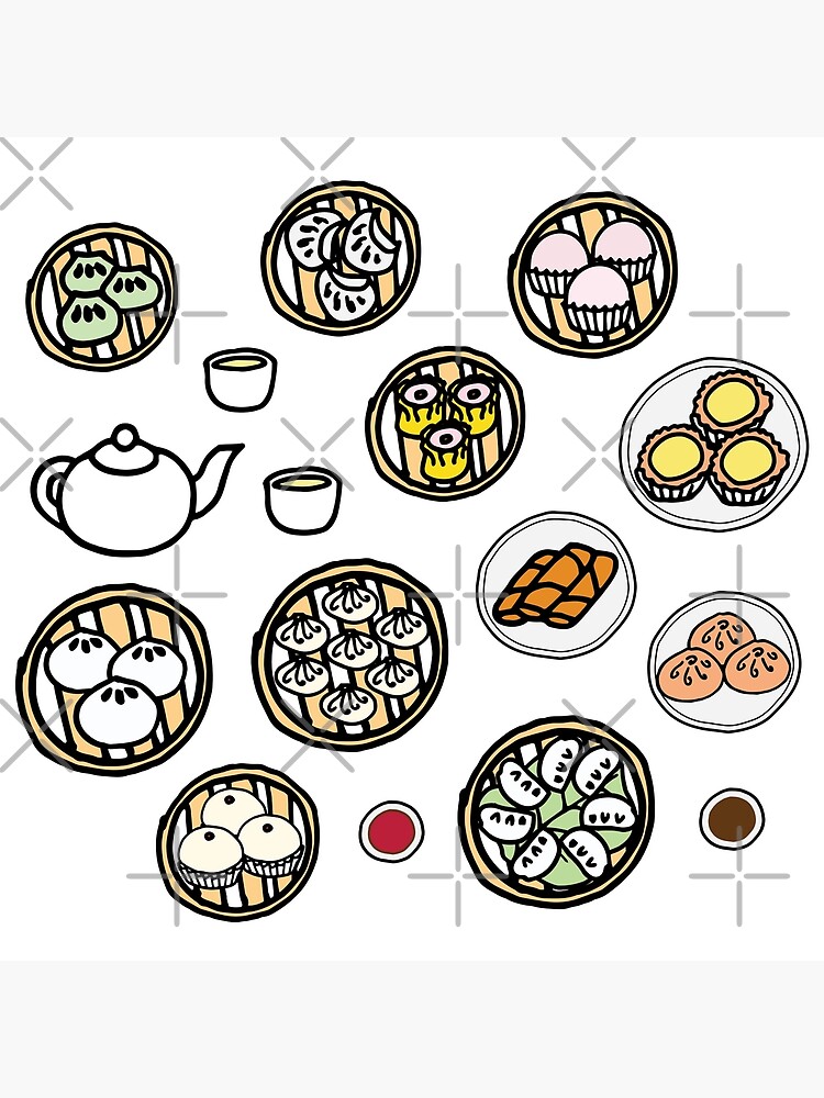 "Dim Sum - Pink Pattern" Poster for Sale by cheekimori | Redbubble