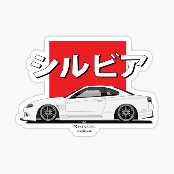 "White Nissan Silvia S15" Sticker for Sale by muhammadhadi106 | Redbubble