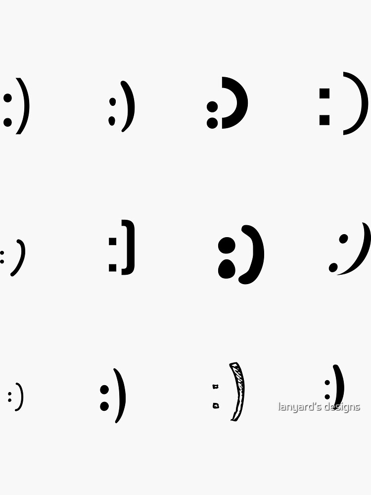 "Typed Smiley Face Sticker Pack" Sticker for Sale by lanieweber | Redbubble