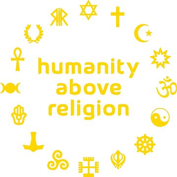 "Humanity Above Religion" Pin for Sale by andikart | Redbubble