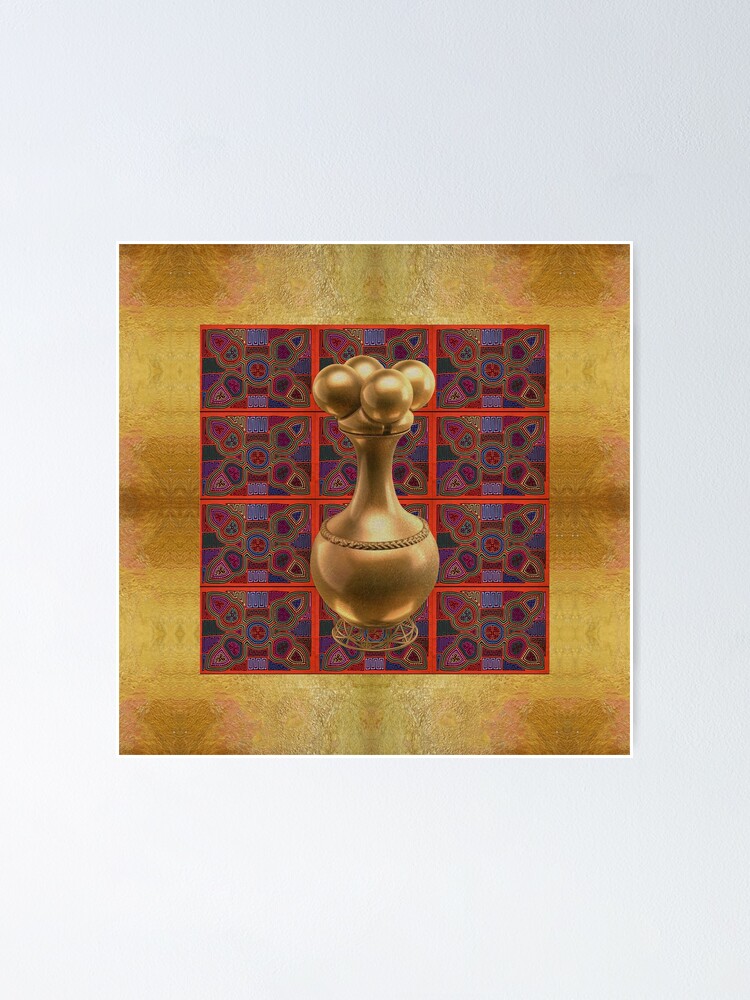 "Digital Rendering of a Pre-Columbian Quimbaya Poporo in Gold Leaf on a ...