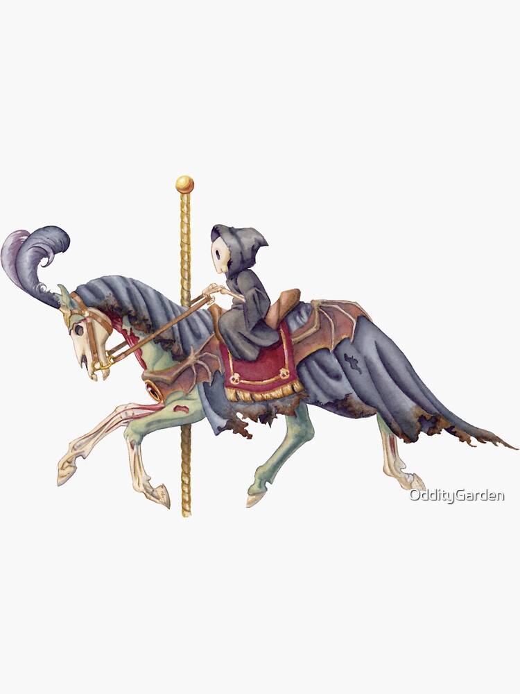 "Carousel Horseman Death" Sticker for Sale by OddityGarden | Redbubble