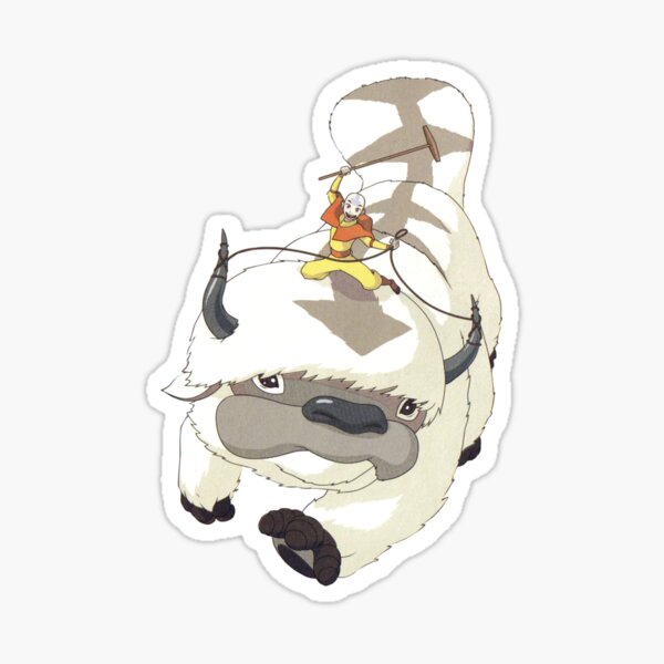 "Aang Riding Appa" Sticker for Sale by egrjhn | Redbubble
