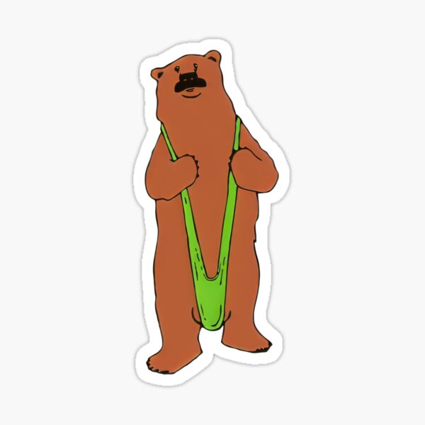 "Borat Bear" Sticker for Sale by mr-aa | Redbubble