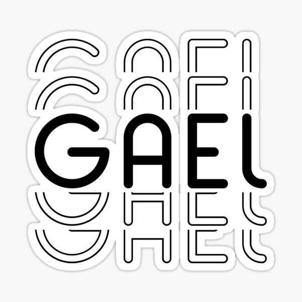 Pegatina «Nombre de Gael en estilo blanco y negro» de Time-is-Money ...