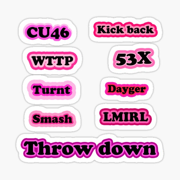 "Meme Sticker Slang Pack pink Love" Sticker for Sale by urbanstuff ...