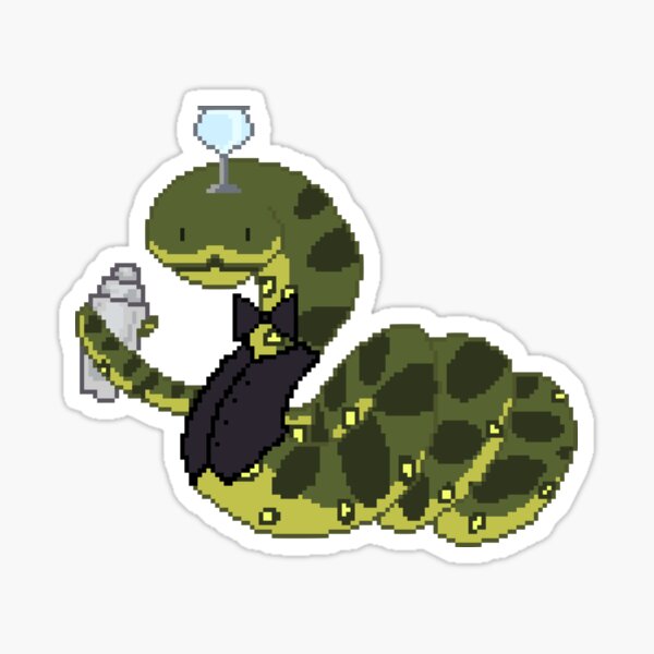 "Handsome Mr Bartender Snake" Sticker by AlbinoSnowman | Redbubble