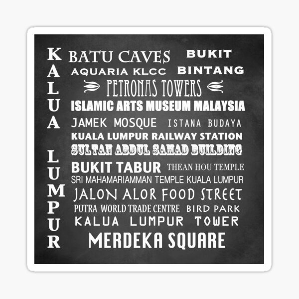 "Kalua Lumpur Famous Landmarks" Sticker by plintner | Redbubble