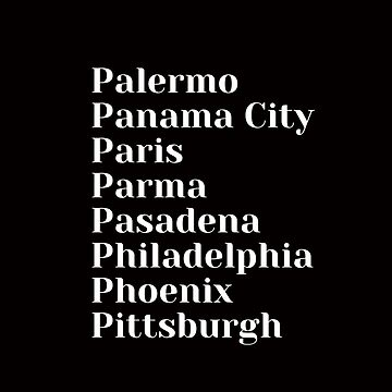 Pegatina for Sale con la obra «Ciudades que comienzan con la letra P ...