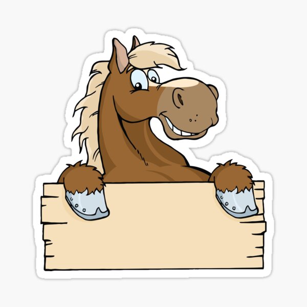 "Happy Horse" Sticker for Sale by Cartoon-animals | Redbubble