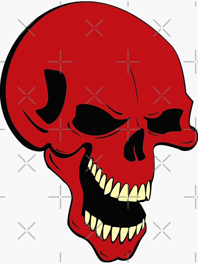 "Evil Skull - Red" Sticker for Sale by -Weeks- | Redbubble