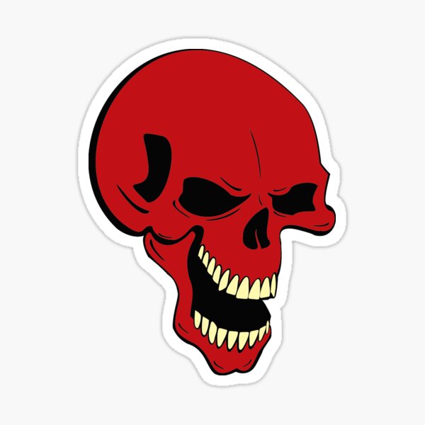 "Evil Skull - Red" Sticker for Sale by -Weeks- | Redbubble