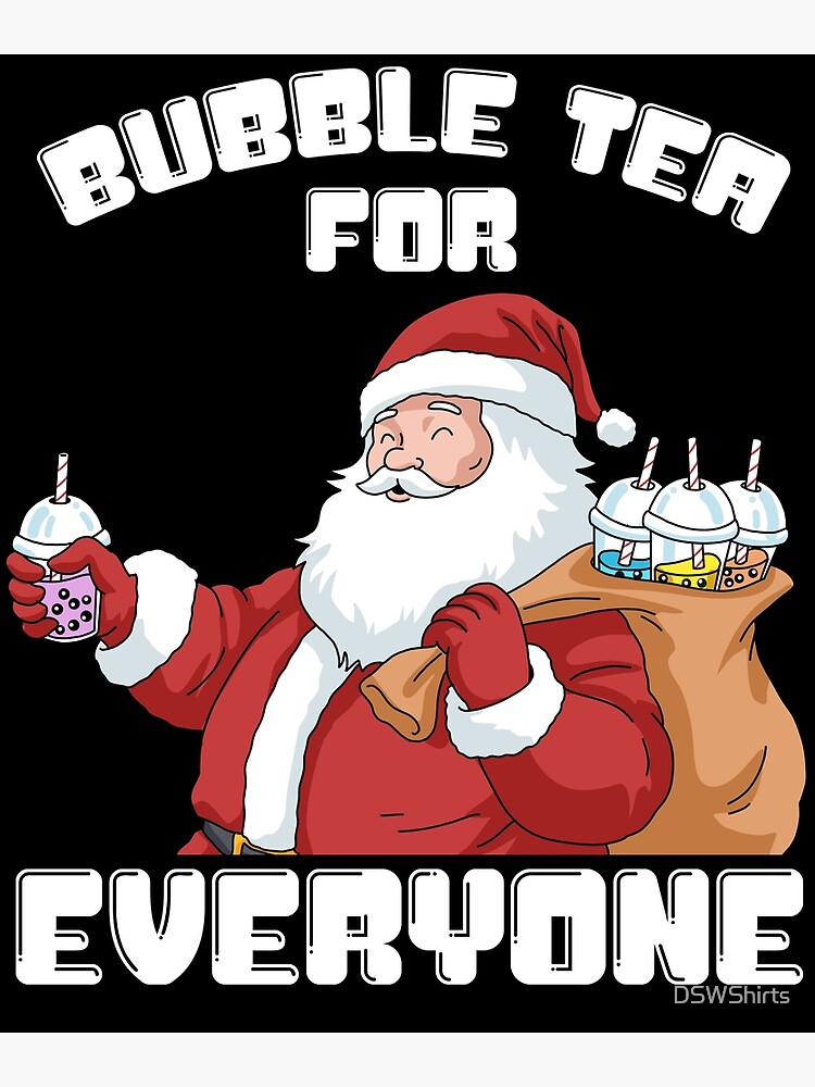 Poster « Cadeau de Noël Bubble Tea Cadeau Père Noël Enfants Boba Tea ...