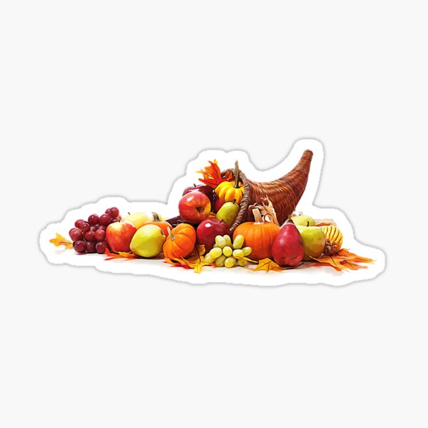 "Thankful cornucopia gift Sticker, Season autumn harvest beautiful ...