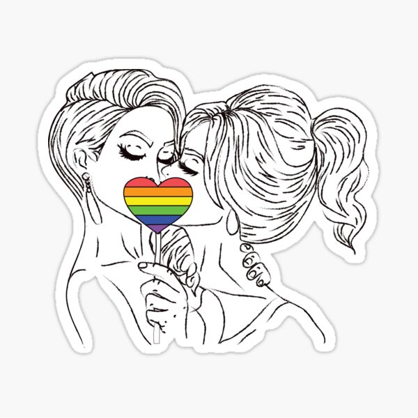 "girls kissing" Sticker by TOT-SA0 | Redbubble