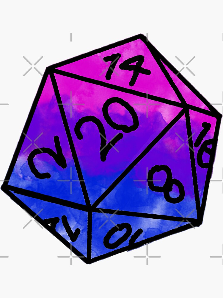 "Pride Dice - Bi" Sticker for Sale by AdrianeTempest | Redbubble