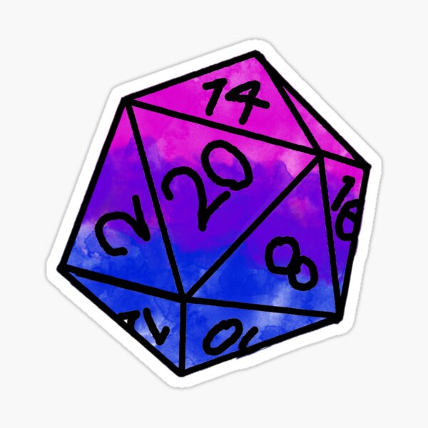 "Pride Dice - Bi" Sticker for Sale by AdrianeTempest | Redbubble