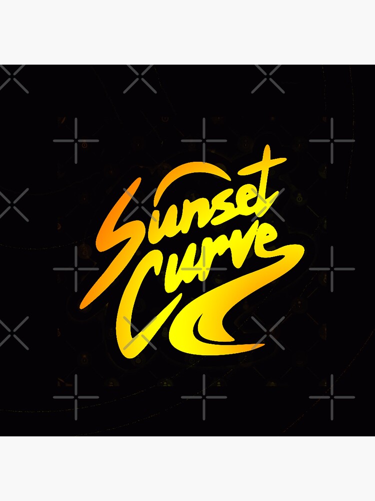 "Sunset Curve Brand Logo Golden With Black Background" Sticker by ...