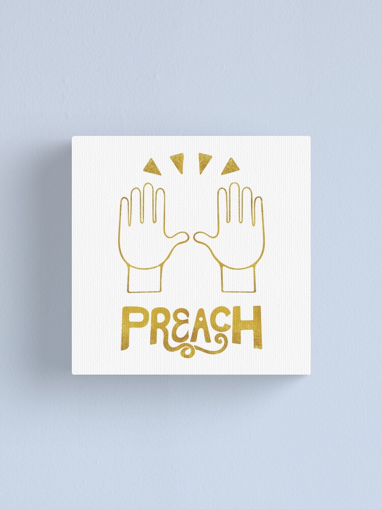 "PREACH - Celebration Hands Gold Foil Emoji Art" Canvas Print for Sale ...