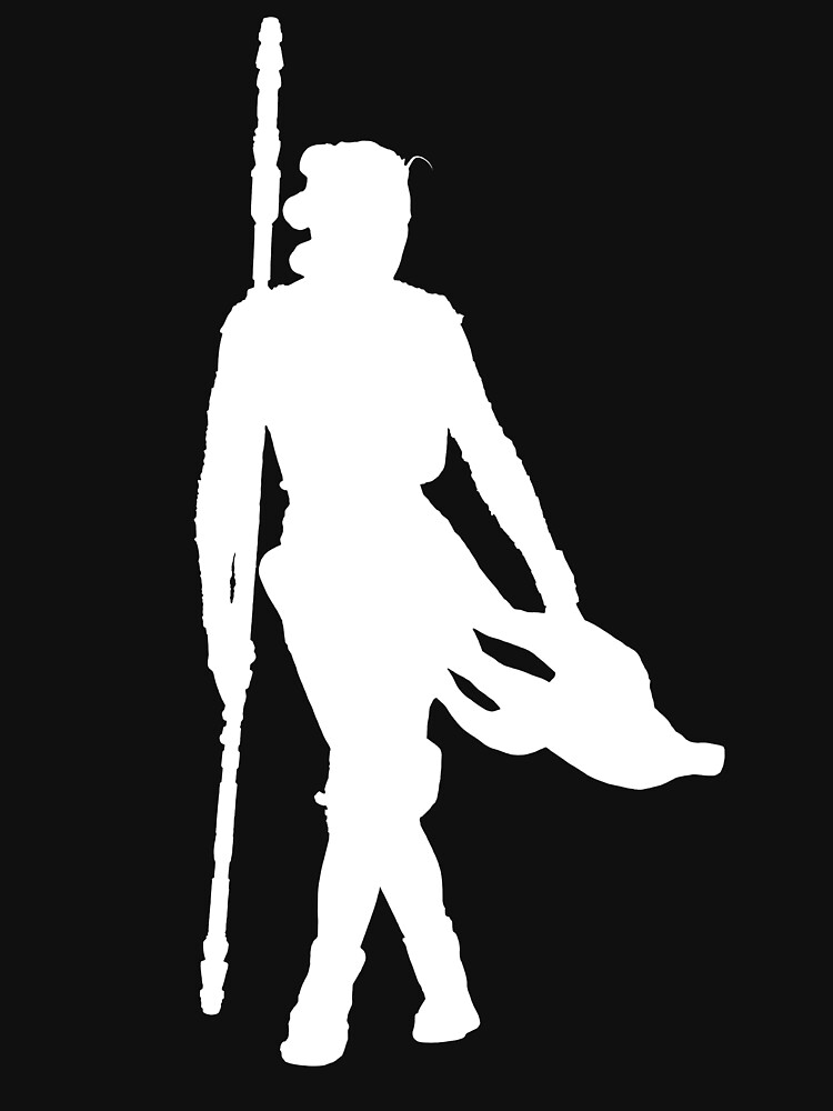 "Rey Silhoutte (White)" T-shirt by Kartsize | Redbubble