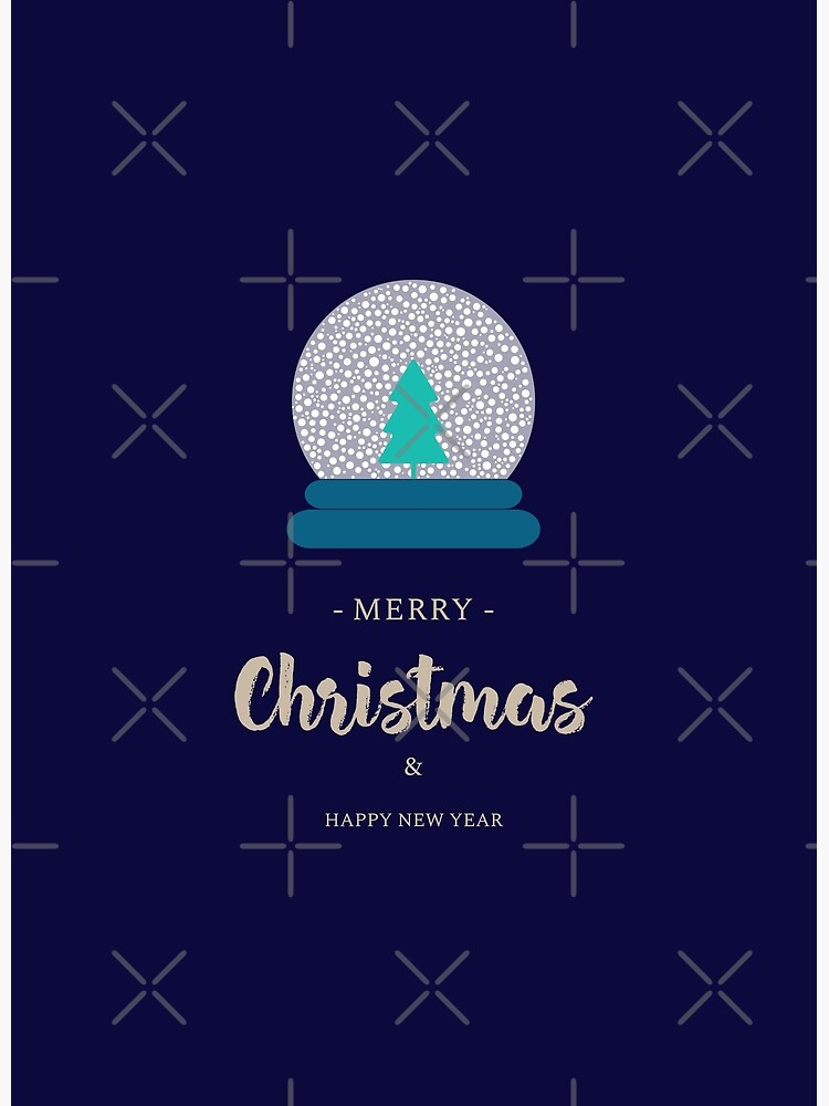 "Merry Christmas and Happy New Year Snow globe illustration" Poster for ...