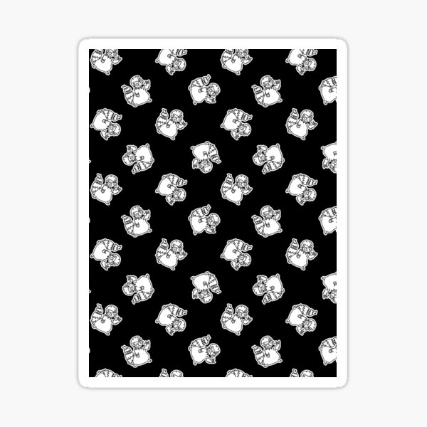 "Cute punk rock raccoon monochrome lineart on black background pattern ...