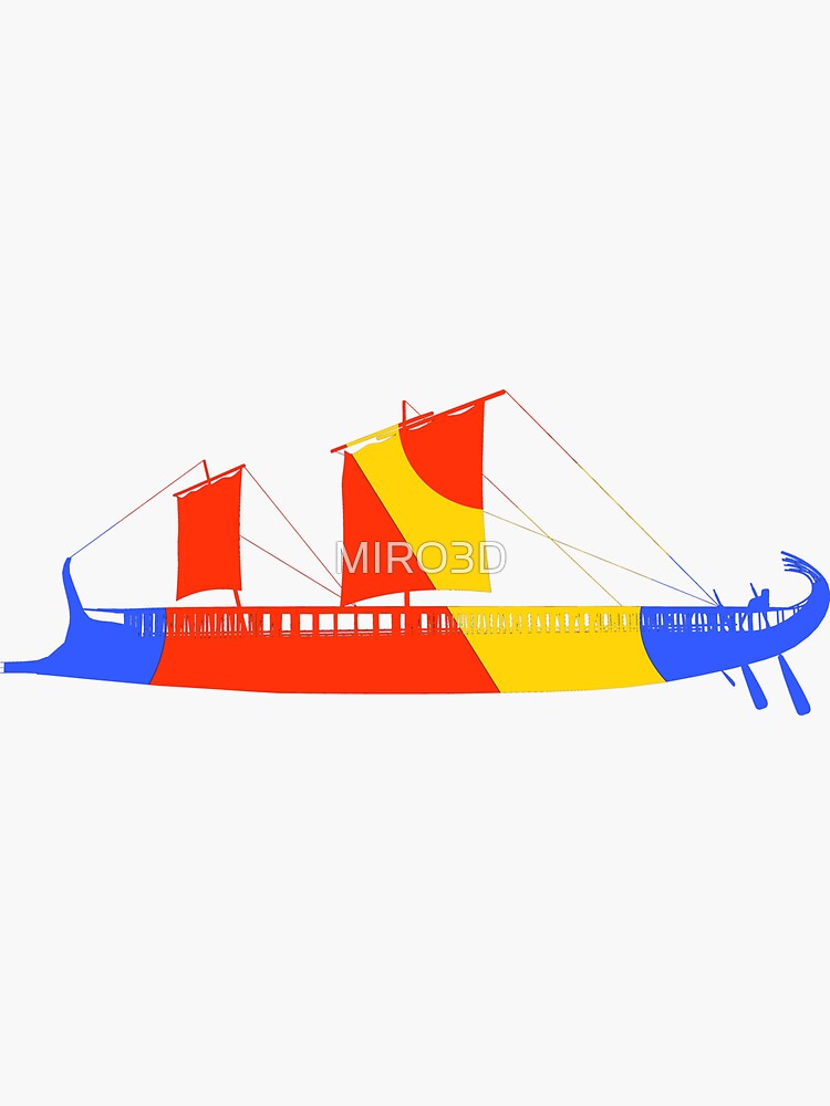 "Ancient Greek rowing warship, Triere" Sticker by MIRO3D | Redbubble