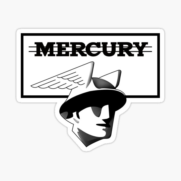 "Flathead Ford V8 Mercury emblem - classic black print" Sticker for ...