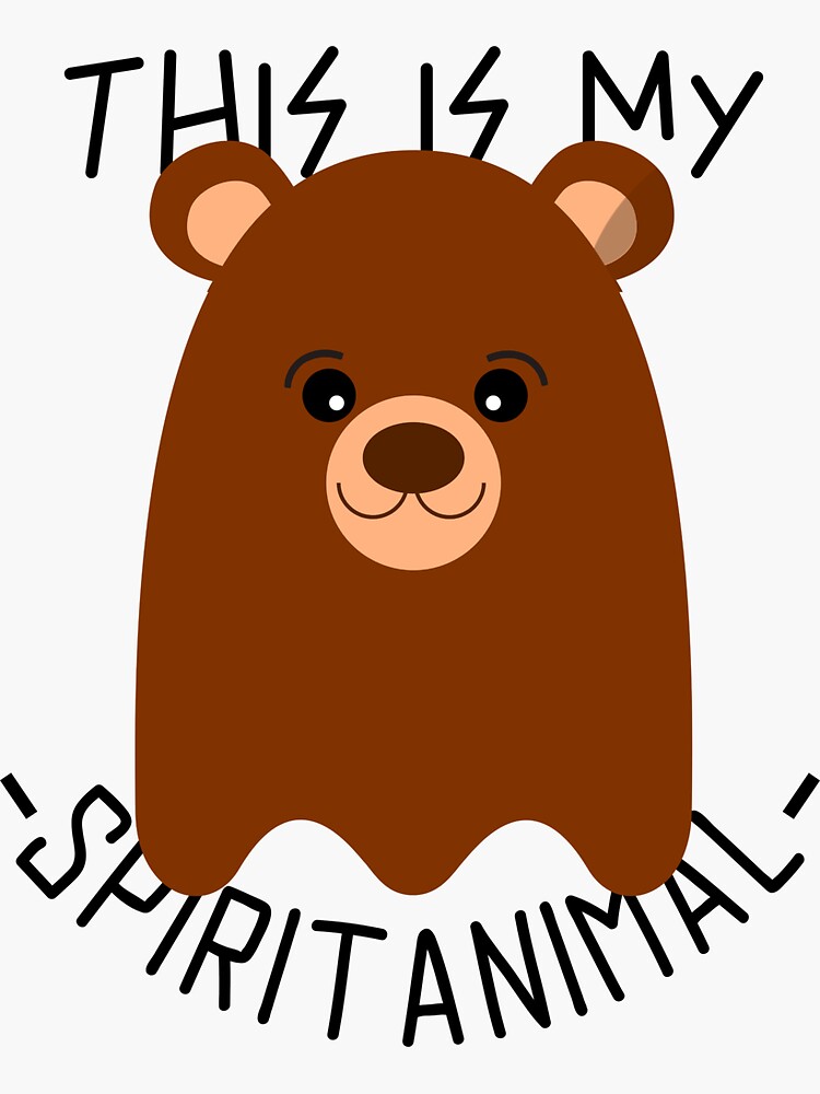 "bear spirit animal - grizzly bear,cute animals" Sticker by anuja11 ...