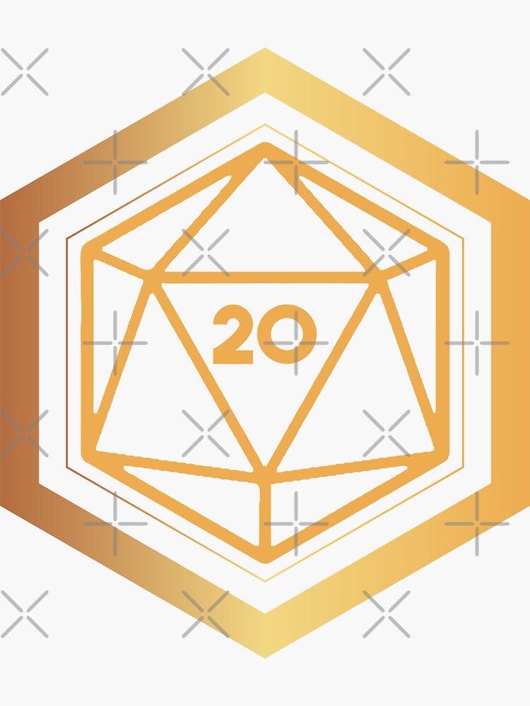 "Golden Sigil D20" Sticker by Mimic-Gaming-Co | Redbubble