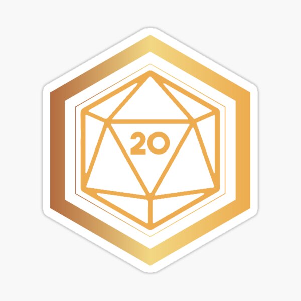 "Golden Sigil D20" Sticker by Mimic-Gaming-Co | Redbubble