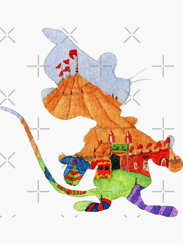 "Watercolor Silhouette Dumbo Timothy Q. Mouse" Sticker for Sale by ...
