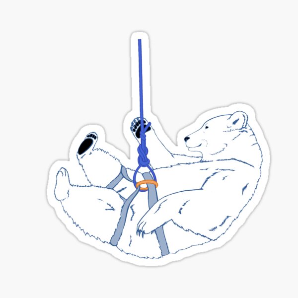 "Bear climbing on rope" Sticker for Sale by Amyartsketch | Redbubble
