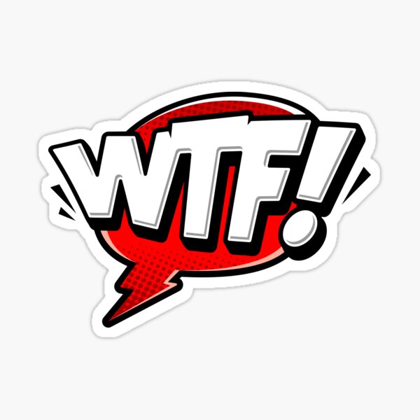 "WTF! Cartoon baloon" Sticker for Sale by Welldon80-90 | Redbubble