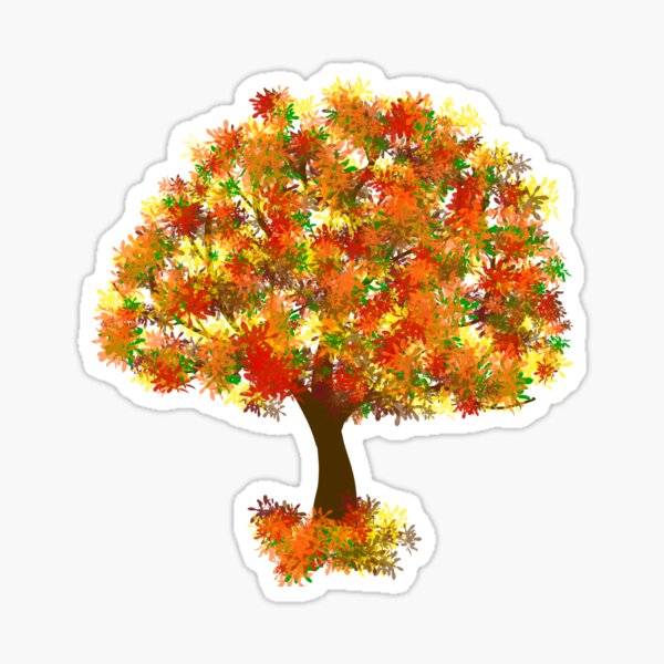 "Fall Tree, Autumn Leaves, Colorful Nature" Sticker for Sale by Ikigai ...