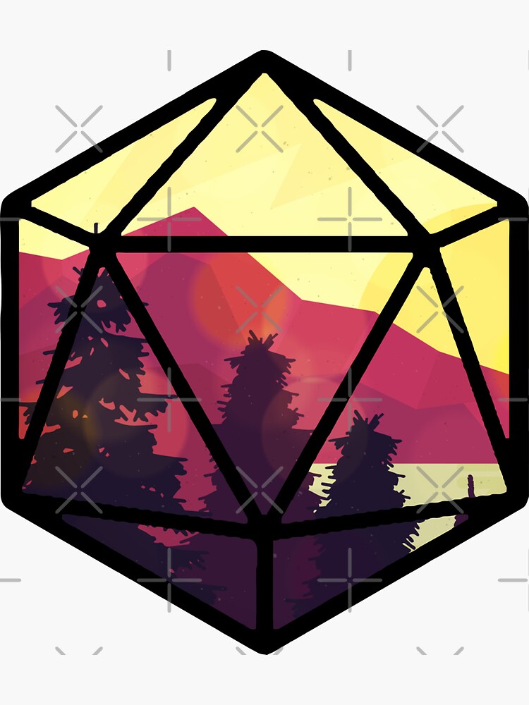 "Fire Forest D20" Sticker for Sale by Mimic-Gaming-Co | Redbubble